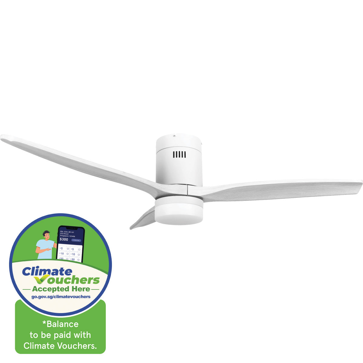 [CLIMATE VOUCHER $400] iFan 52in DC Motor Ceiling Fan | Integrated 3-C ...