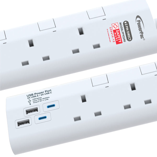 Extension Socket Extension Cord, Power Cord 3way 3 meter with 2xUSB-A ...