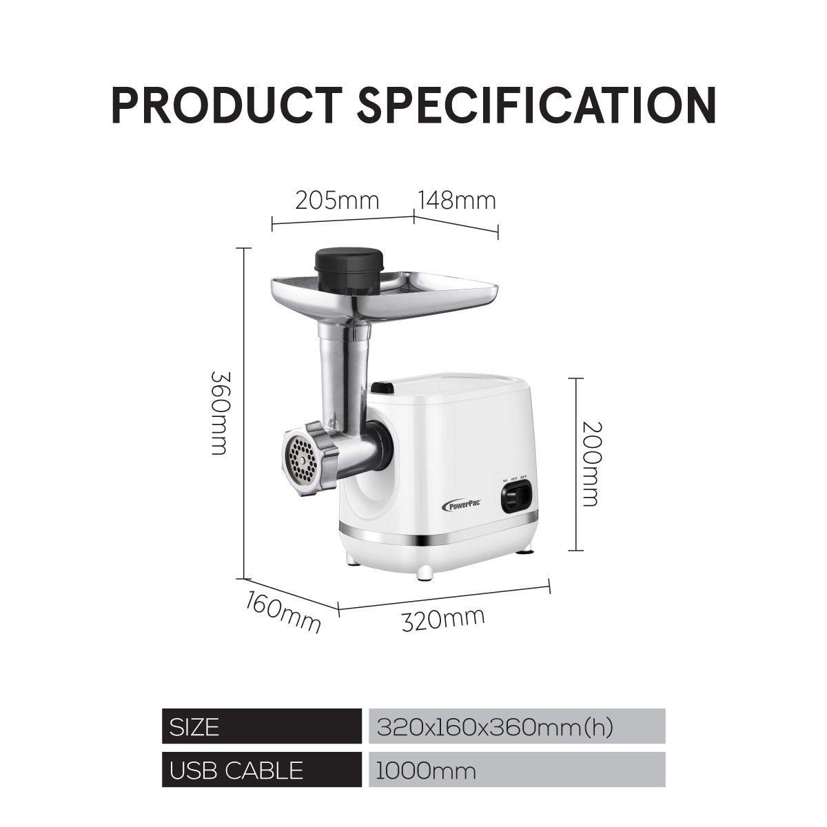 Meat Grinder 3 IN 1 Multi Mincer | 3 Stainless Steel Grinding Plates ...