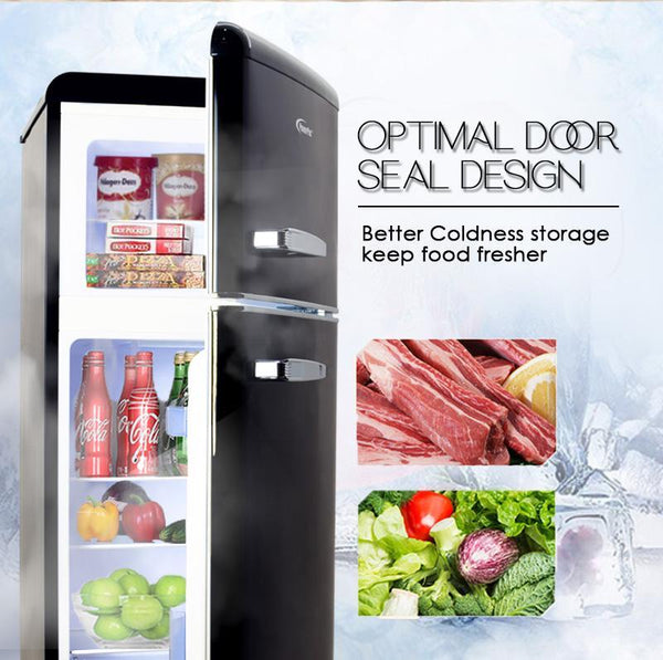 2-Door Fridge 114L Retro Fridge, Mini Fridge (PPF118) Ivory - PowerPacSG