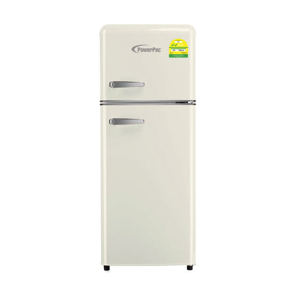 2-Door Fridge 114L Retro Fridge, Mini Fridge (PPF118) Ivory - PowerPacSG