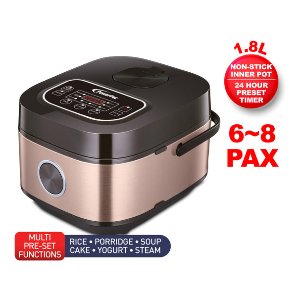 PowerPac Multi-Purpose Digital Rice Cooker 1.8L with Non-stick Inner P ...