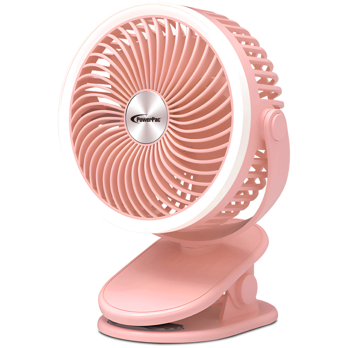 USB Fan, Clip Fan with Light, 3 speed setting (PPUF226) Pink - PowerPacSG