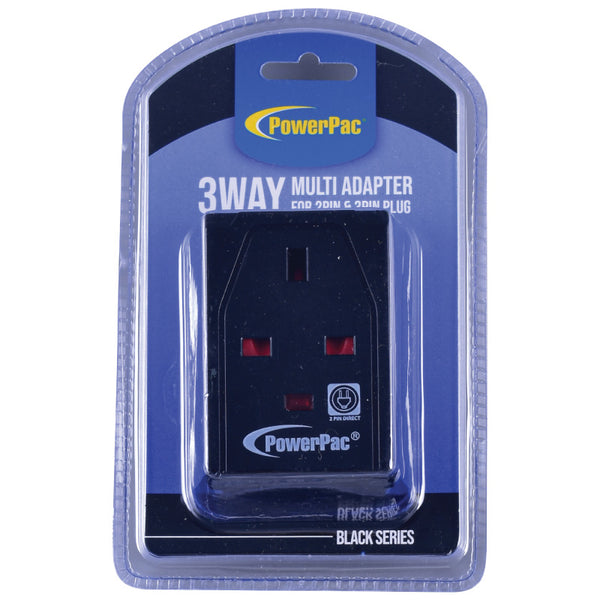 3-Way Adapter with 2-Pin Direct, 3 Pin Adapter (PP144NBK) - PowerPacSG