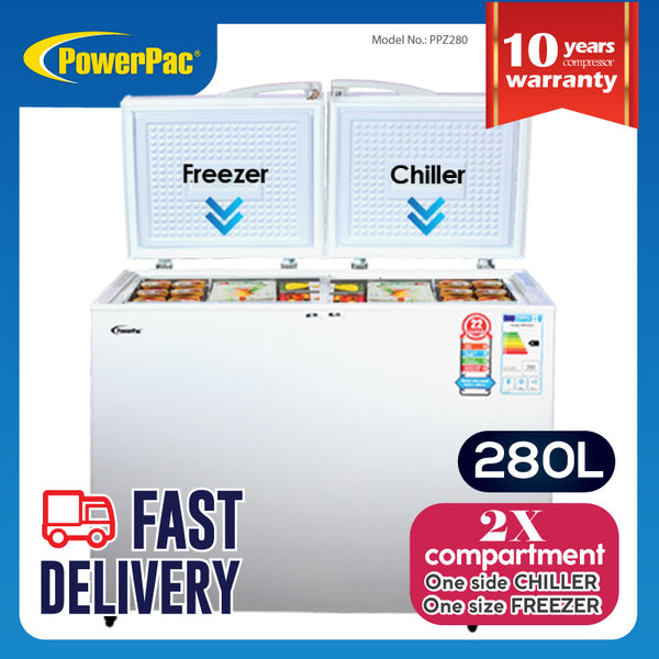 280L 2 Door Chest Freezer CFC Free, Chiller & Freezer 280L (PPFZ280 ...