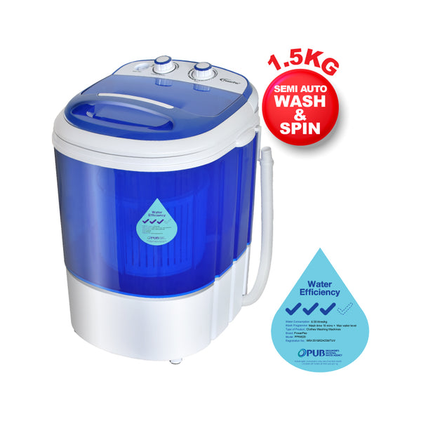 2in1 Mini Washing Machine - 15 Mins Fast Laundry (PPW820) - PowerPacSG