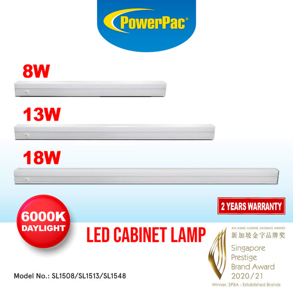 LED cabinet lamp T5 8W/13W/18W daylight (SL1508/SL1513/SL1548) - PowerPacSG