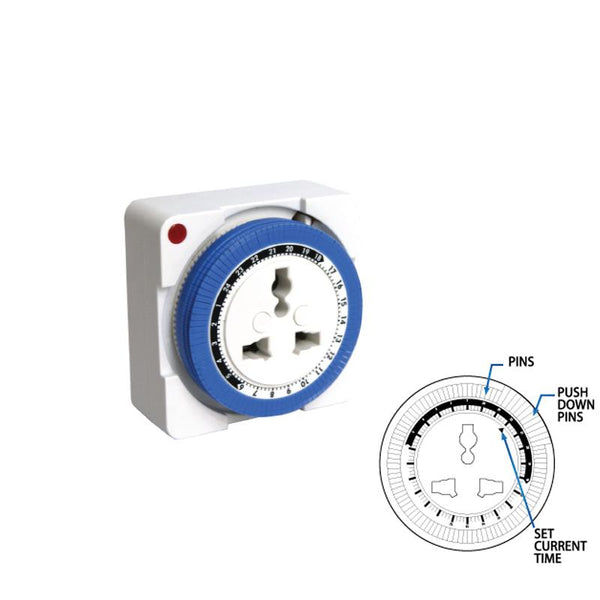 Mechanical 24hrs Timer plug in (TH124) - PowerPacSG